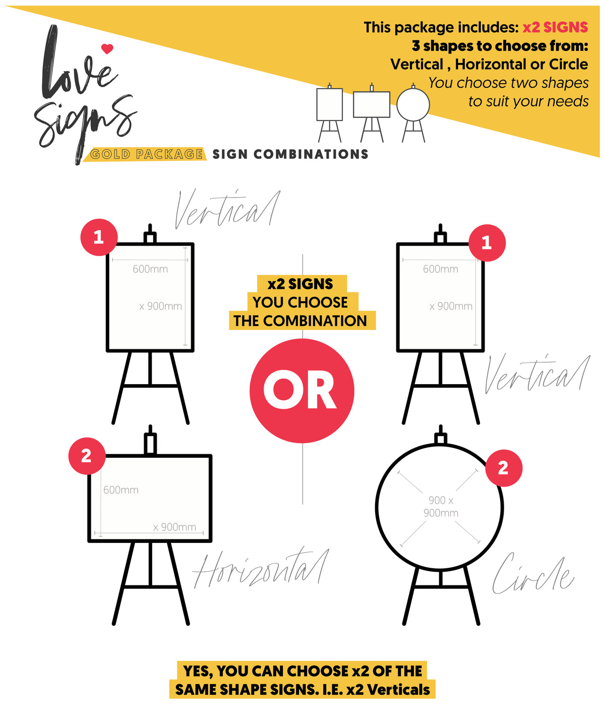 White Acrylic Sign Package Bundle - 2 Matching Signs of Your Choice ...