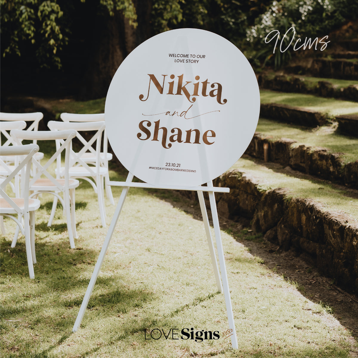 White Acrylic Wedding Sign - Circle Welcome Signs - Love Signs - Event ...