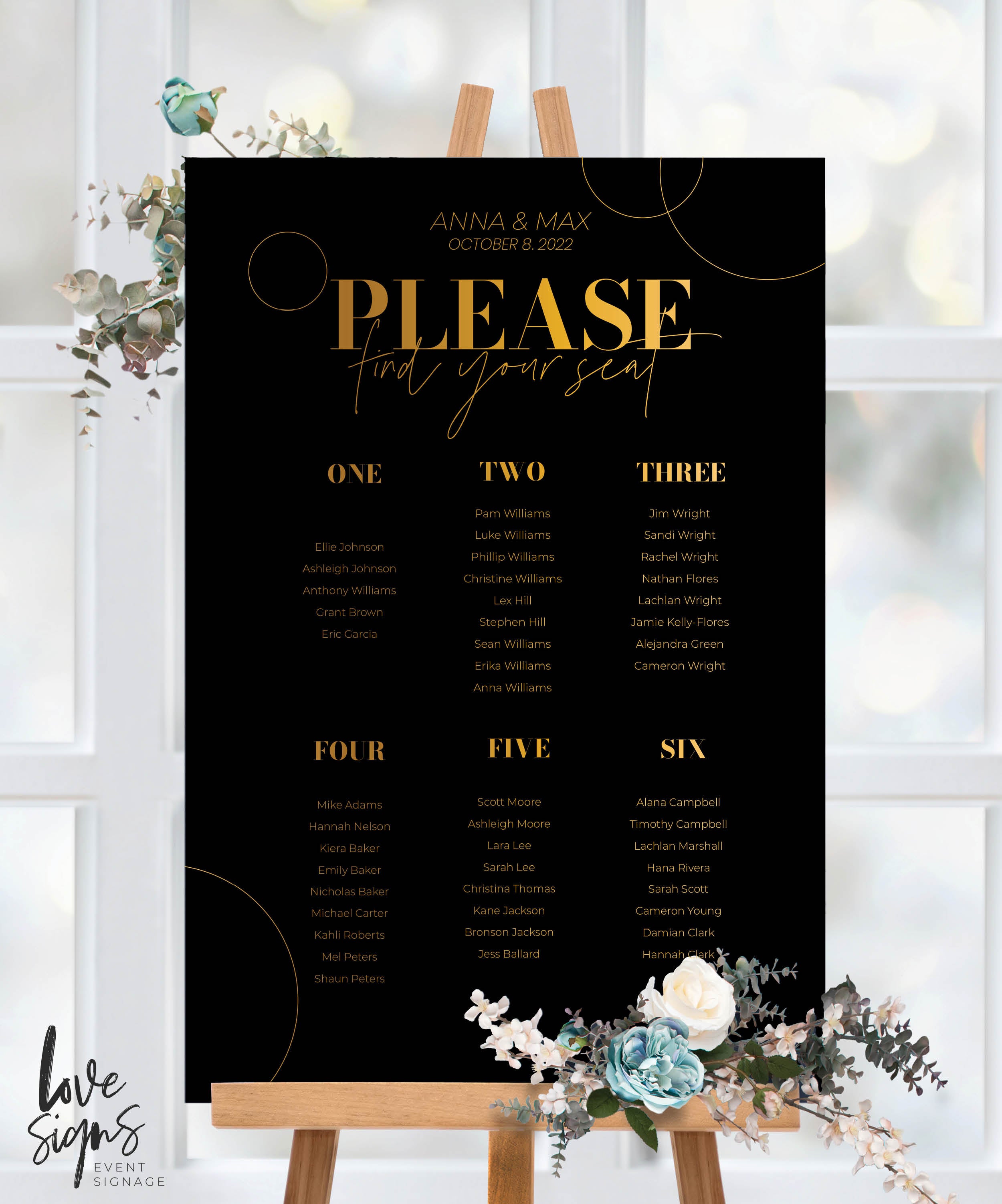 Wedding Seating Signs - Love Signs - Event Signage